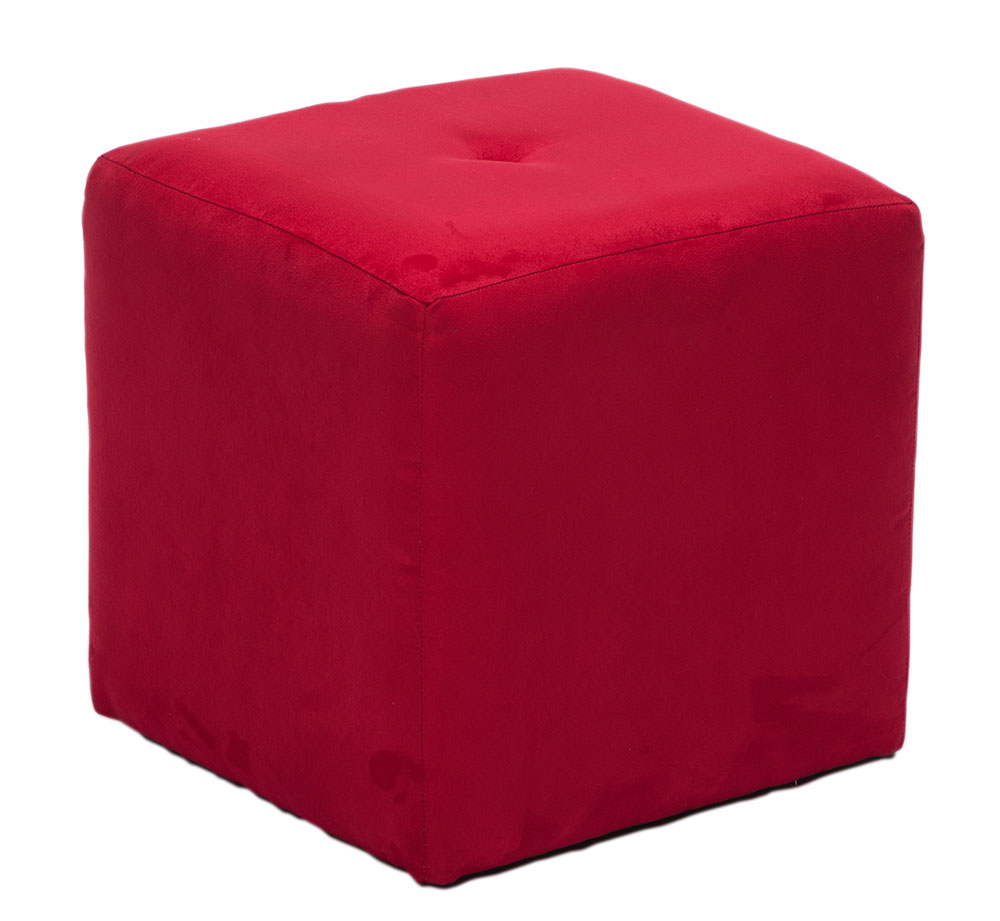 Avery Cube Seat Ultrasuede Red • Lux Lounge EFR (888) 247-4411