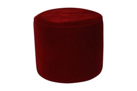 18" Red Round Ottoman | Lux Lounge EFR (888) 247-4411
