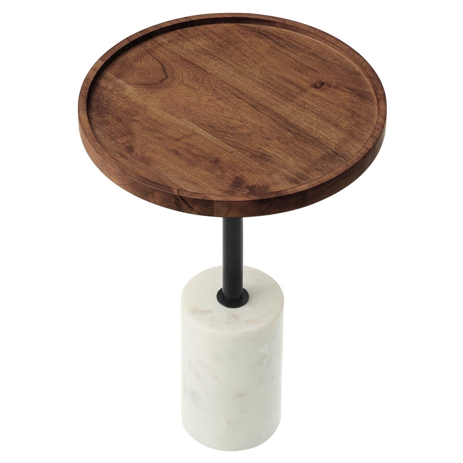 Aaron Wood Side Table (Oak / Faux Marble) | Lux Lounge EFR (888) 247-4411